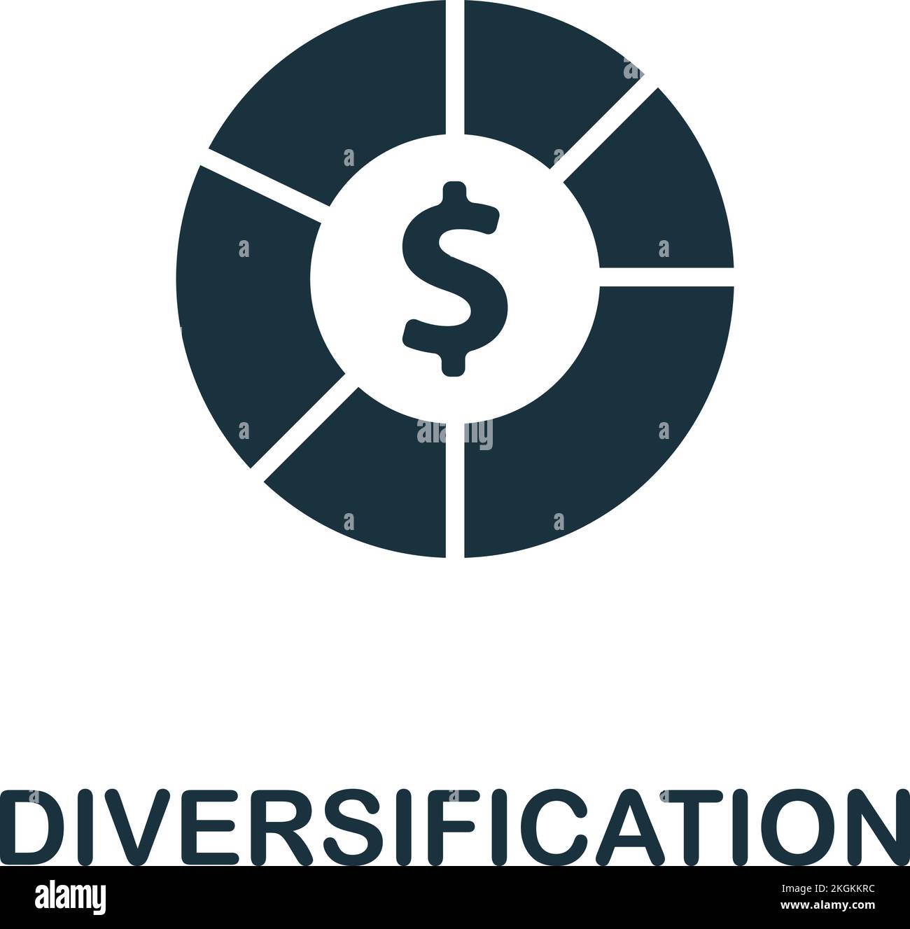 Diversification icon. Simple line element stock market symbol for ...