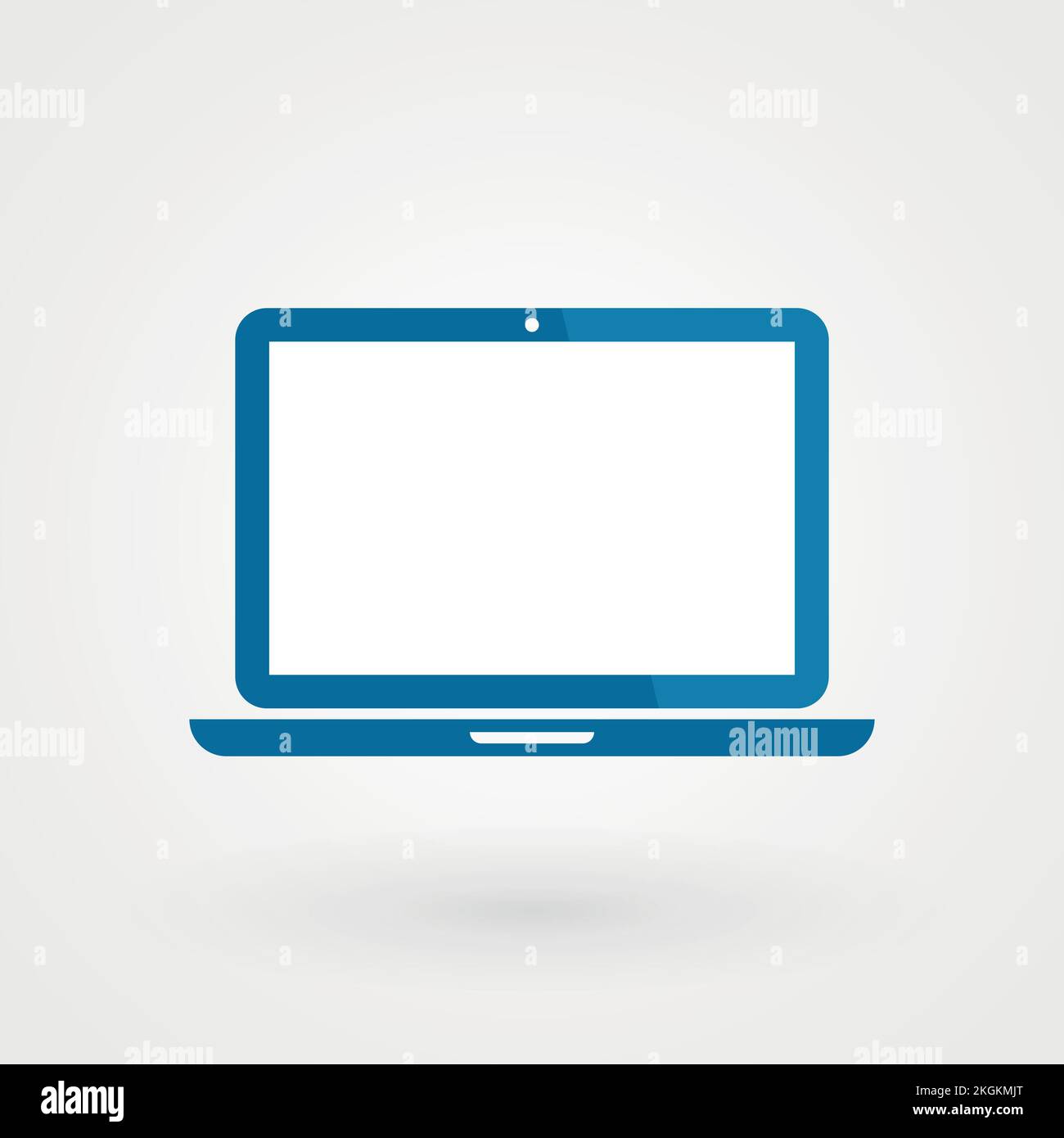 Device icon: blue laptop computer. Empty screen. Vector illustration ...