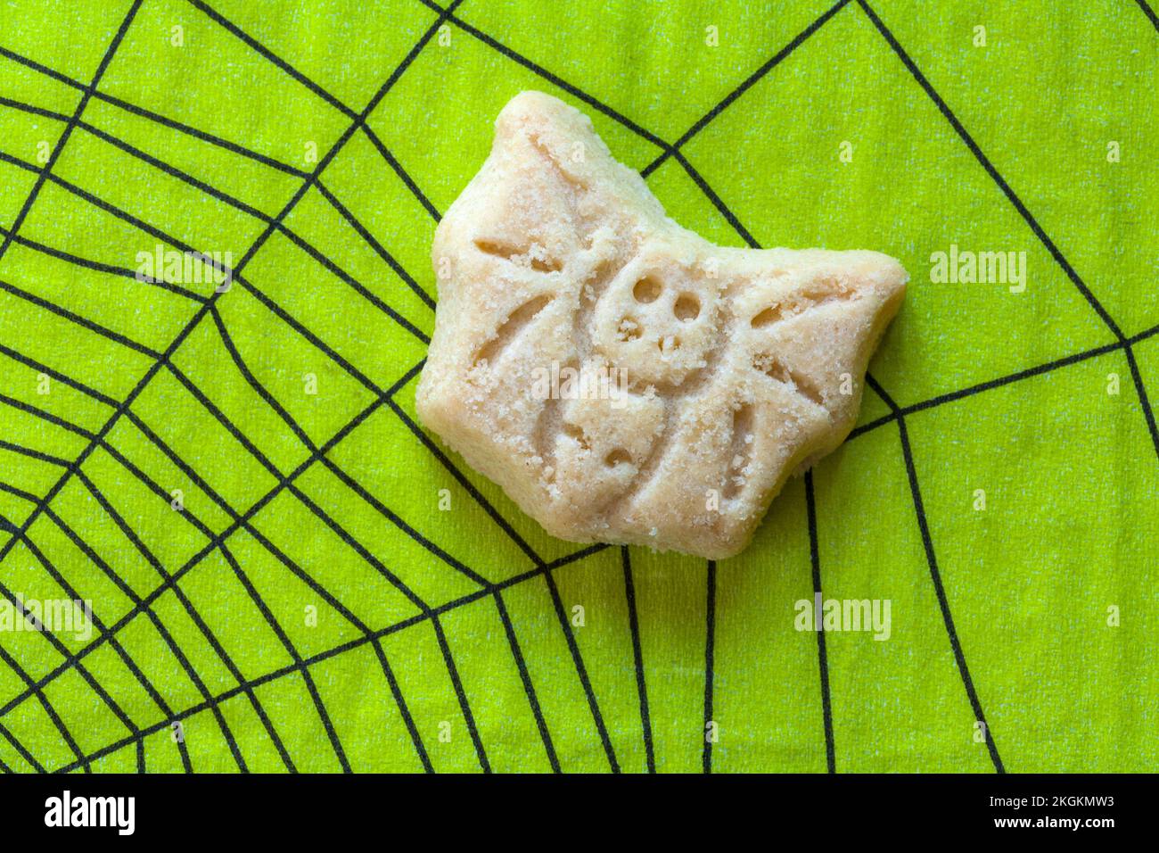 Small Halloween themed all butter shortbread cookie biscuit bat on ...