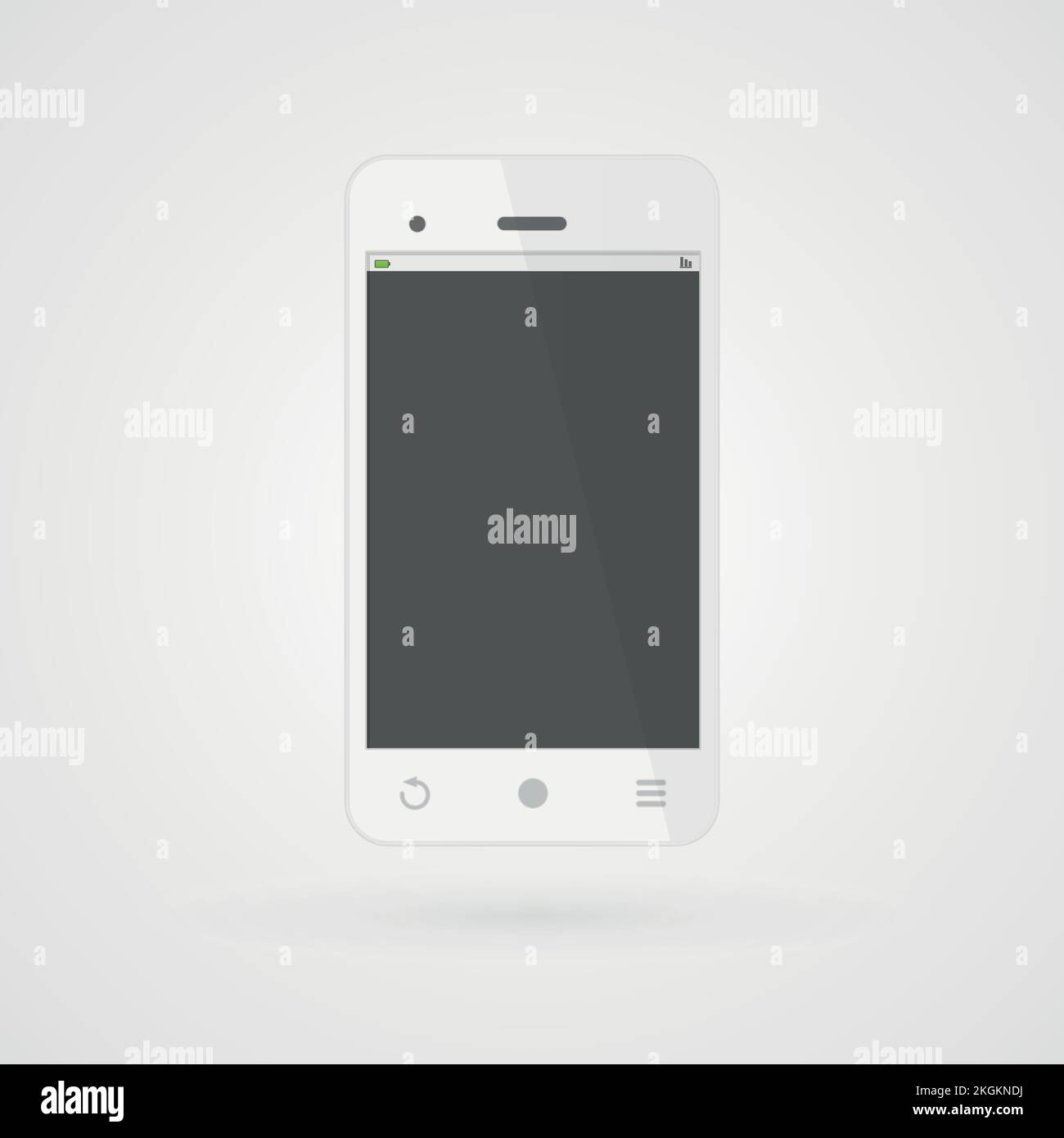 Device icon: white smart phone. Grey empty screen. Vector illustration ...