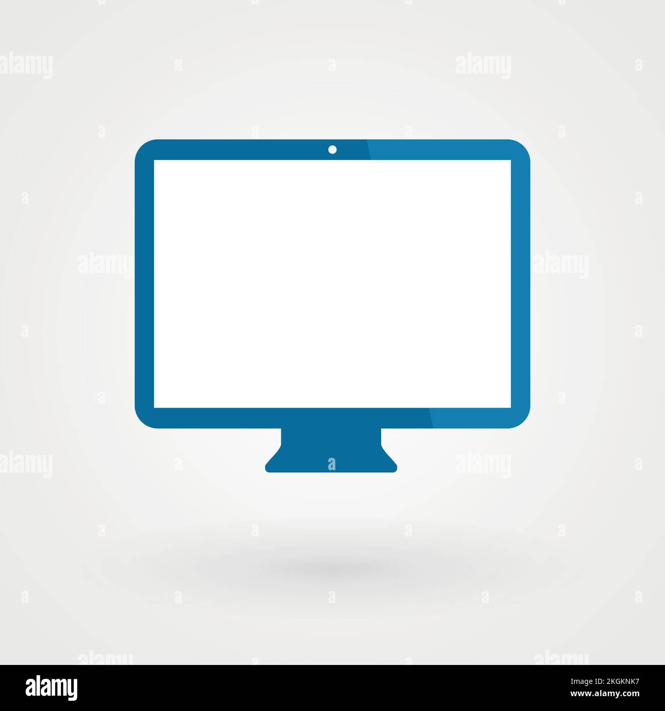 Device icon: blue desktop computer. Empty screen. Vector illustration ...
