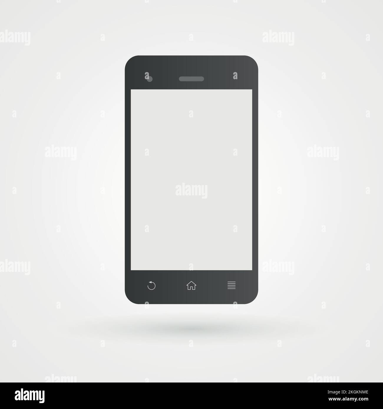 Device icon: black smart phone. White empty screen. Vector illustration ...