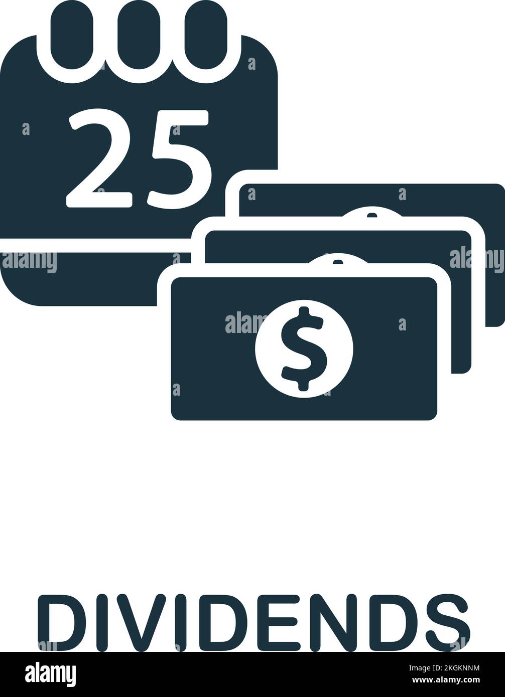 Dividends icon. Simple line element stock market symbol for templates ...