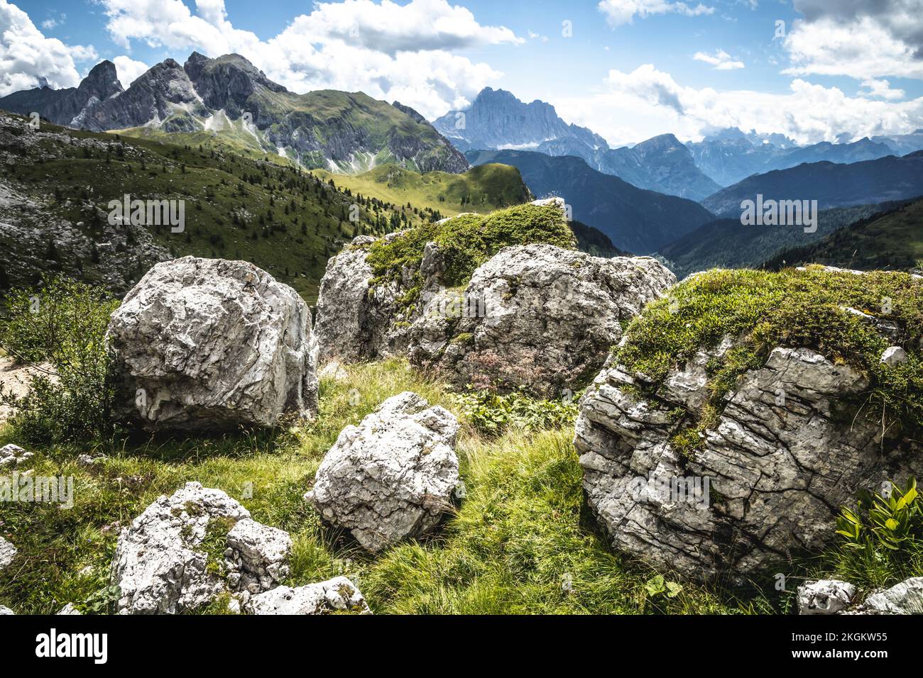 A beautiful landscape of famous range of mountains in Dolomites, Italy ...