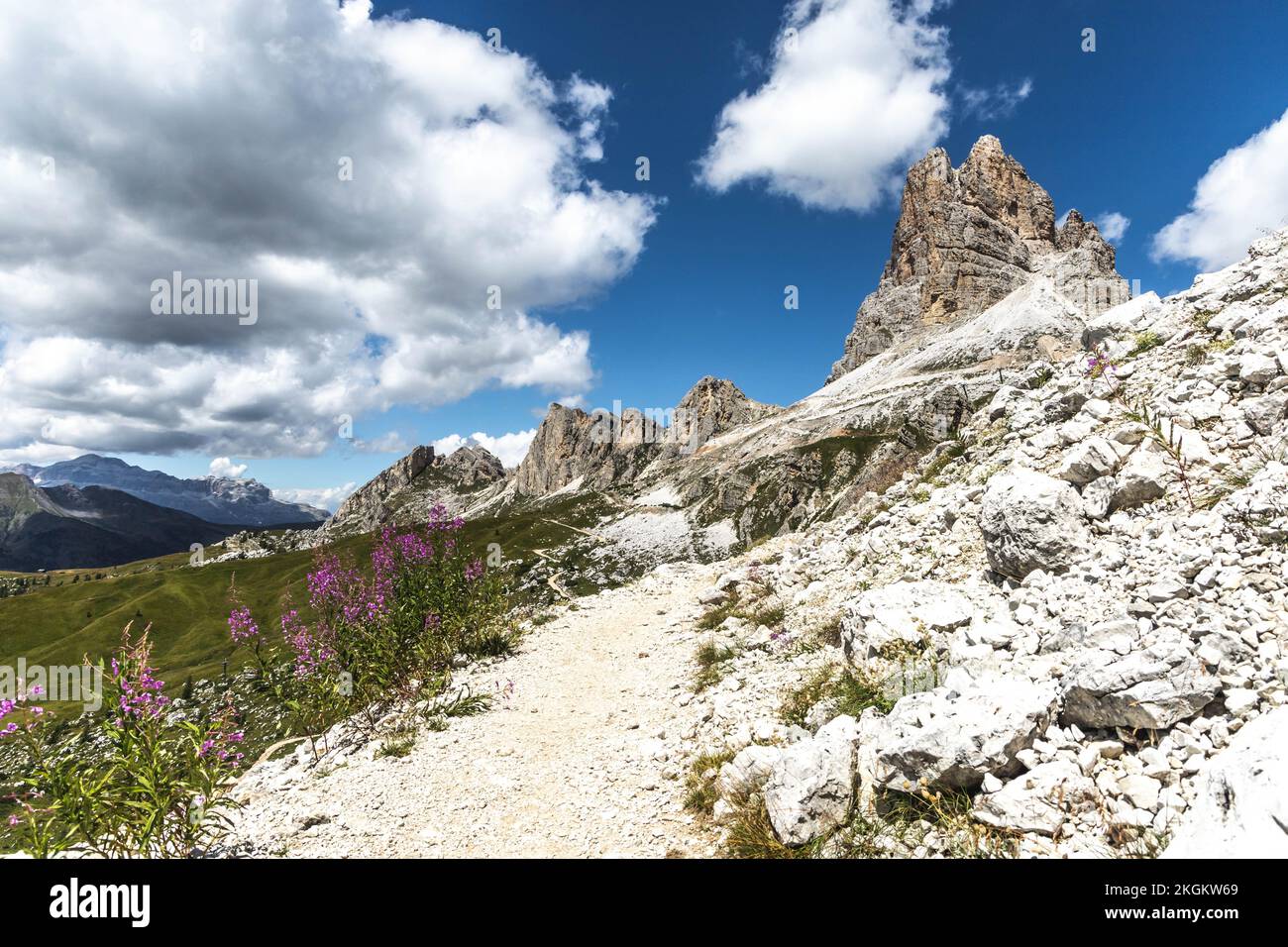 A beautiful landscape of famous range of mountains in Dolomites, Italy ...
