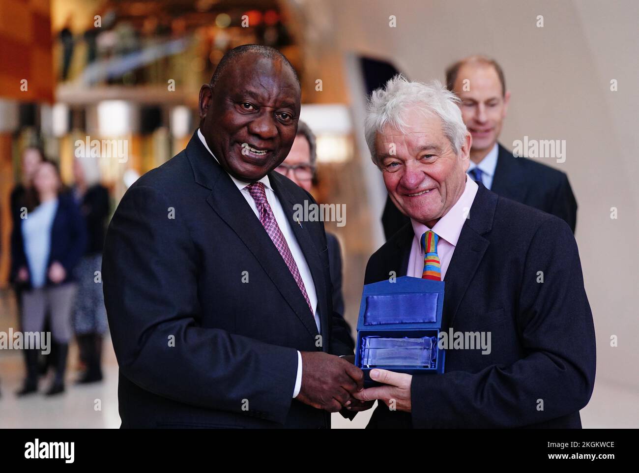 President Cyril Ramaphosa of South Africa (left) with CEO Sir Paul ...