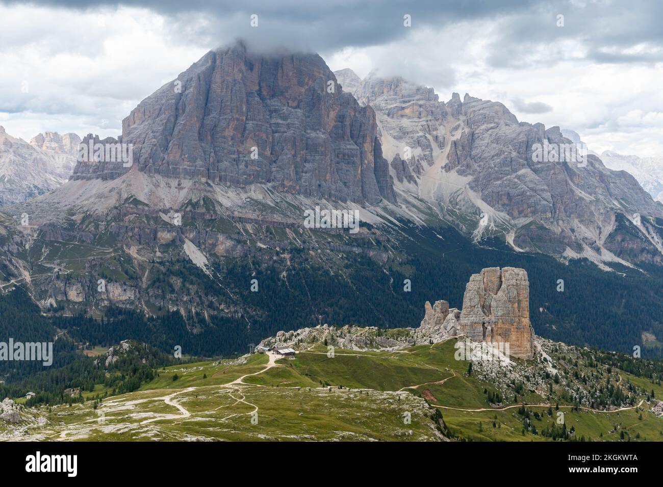 A beautiful landscape of famous range of mountains in Dolomites, Italy ...
