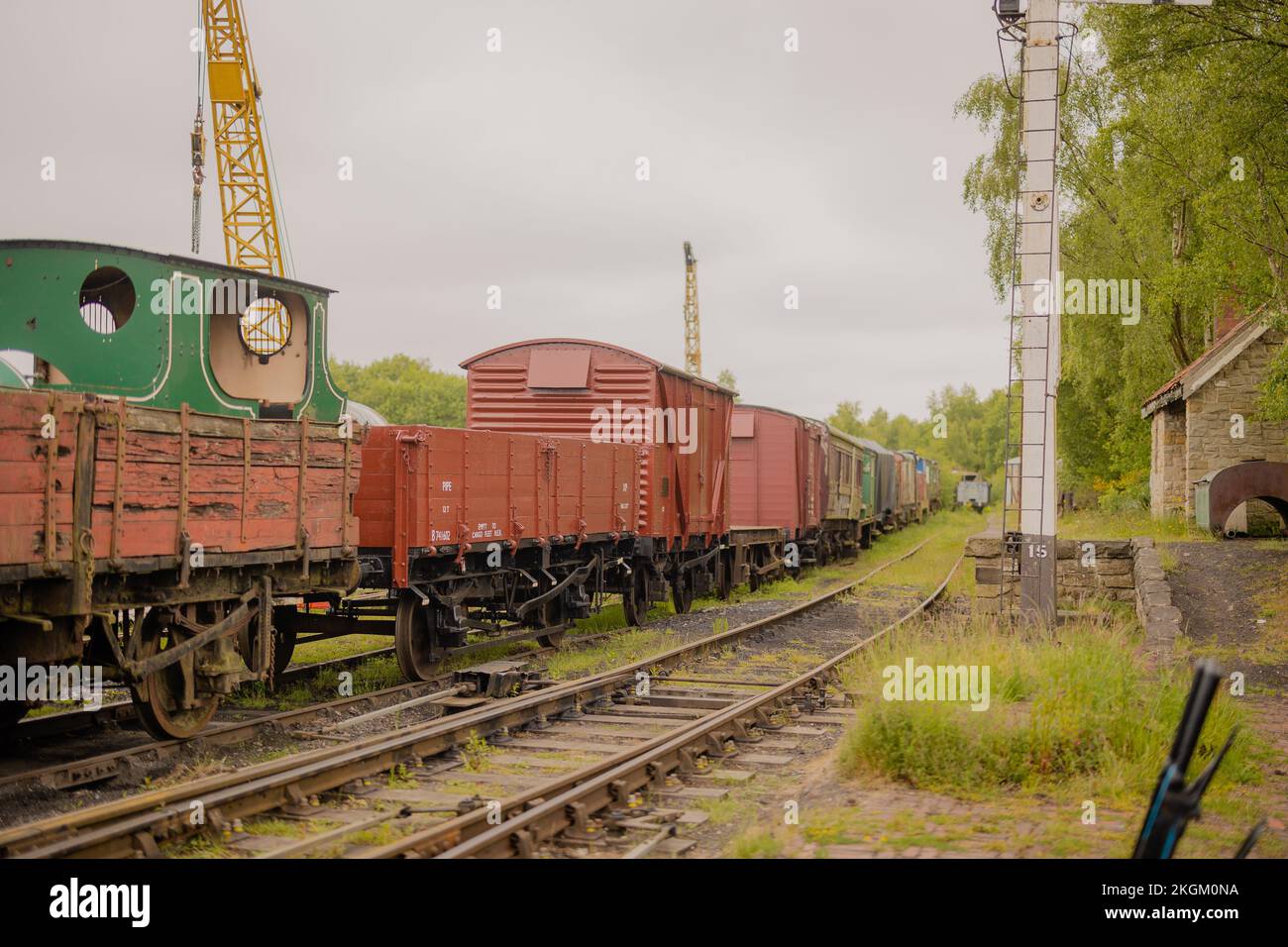 Durham UK: 7th June 2022: Tanfield Railway Station train tracks and ...