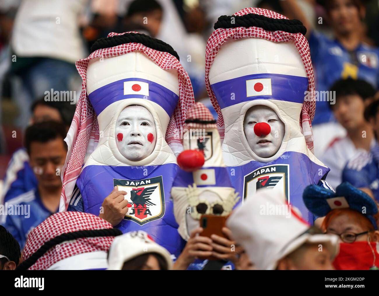 Japan fans ahead of the FIFA World Cup Group E match at the Khalifa ...