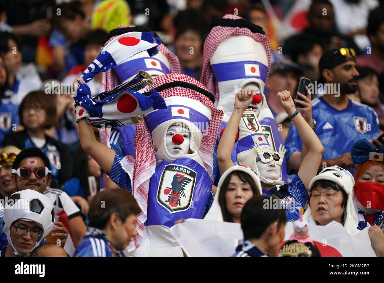 Japan fans ahead of the FIFA World Cup Group E match at the Khalifa ...