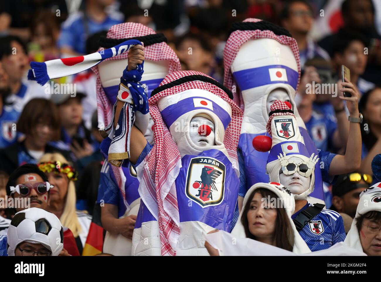 Japan fans ahead of the FIFA World Cup Group E match at the Khalifa ...