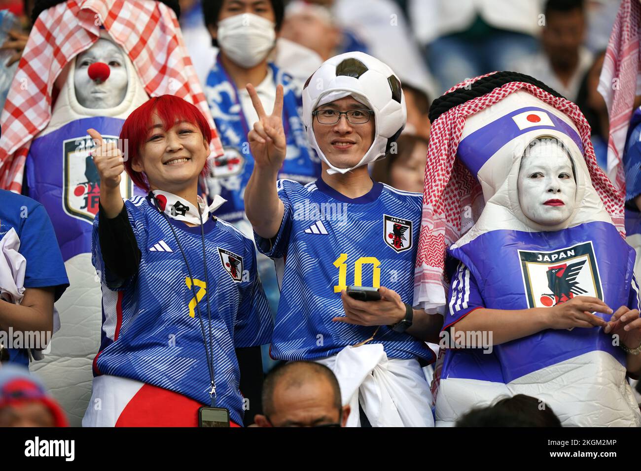 Japan fans ahead of the FIFA World Cup Group E match at the Khalifa ...