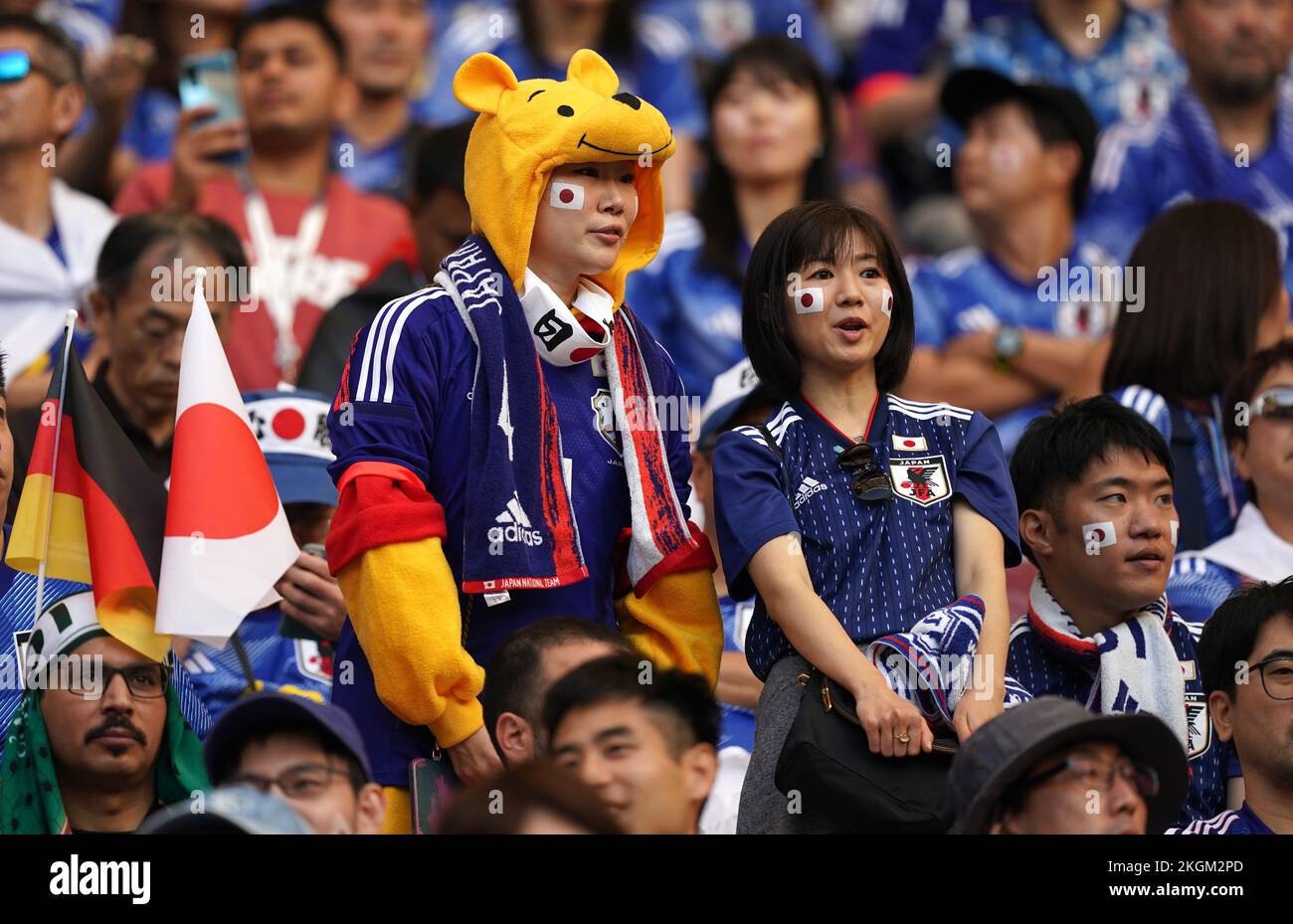Japan fans ahead of the FIFA World Cup Group E match at the Khalifa ...