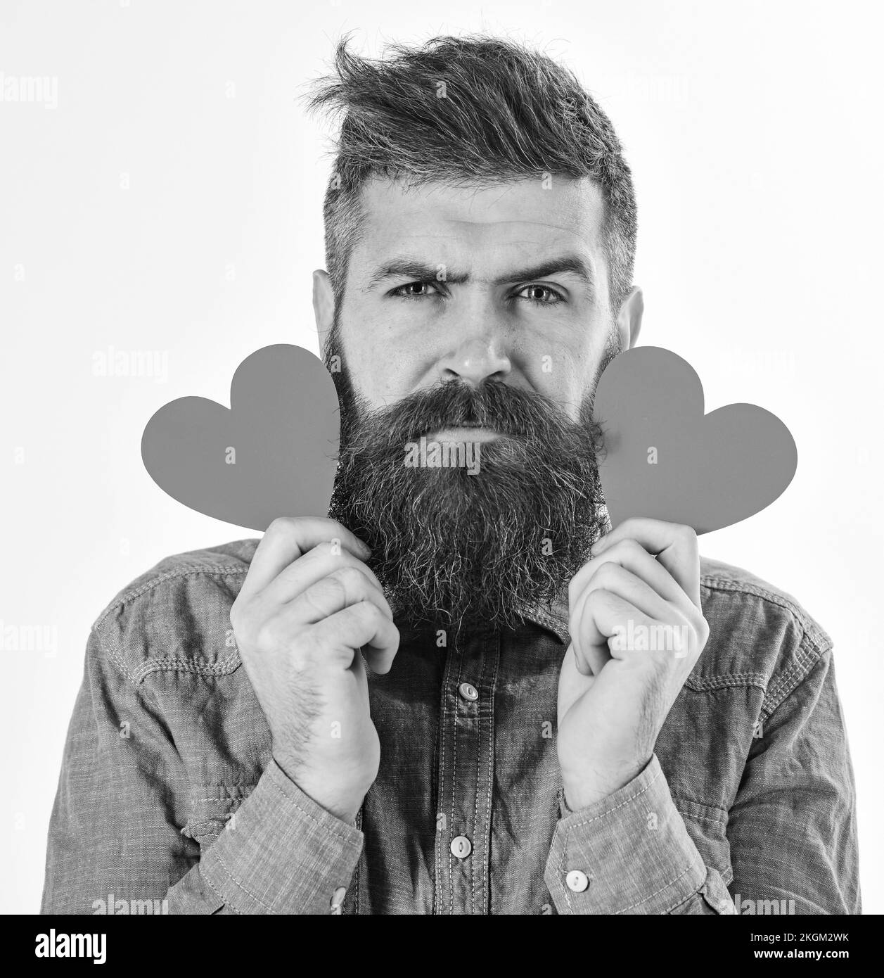Attractive bearded man red Black and White Stock Photos & Images - Alamy