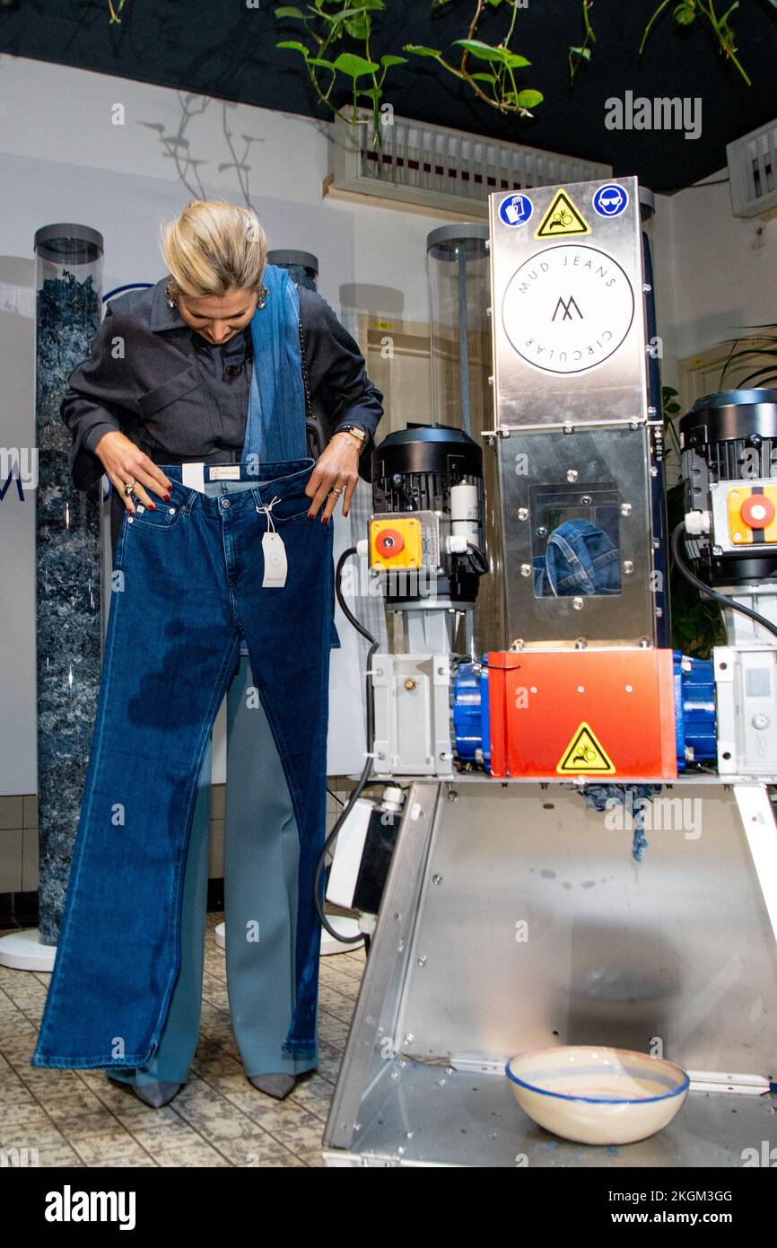 Queen Maxima of the Netherlands during a working visit to MUD Jeans in ...