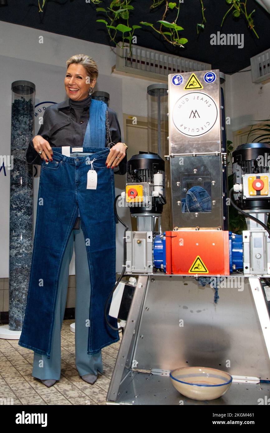 Queen Maxima of the Netherlands during a working visit to MUD Jeans in ...