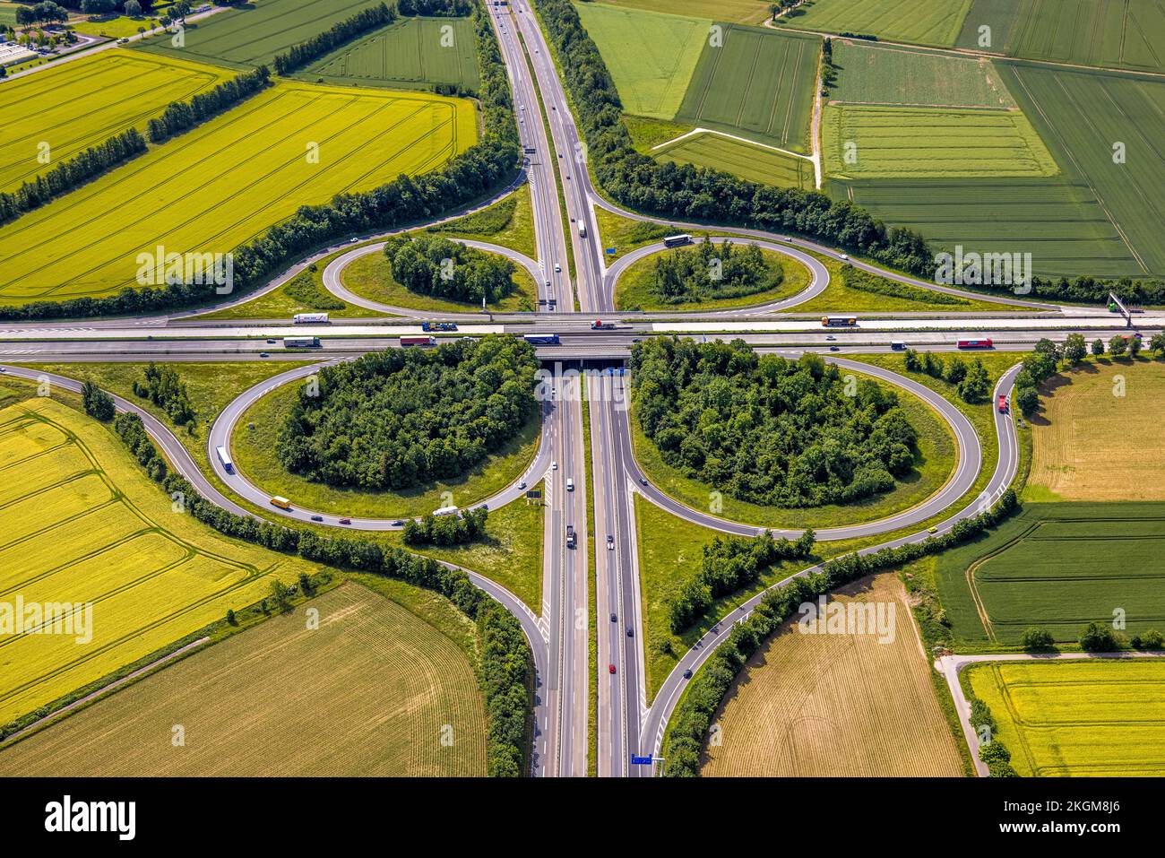 Werl interchange of the a44 freeway and a445 freeway hi-res stock ...