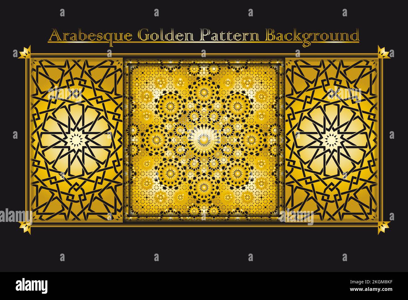 Arabesque golden pattern background collection, Gold Luxury background ...