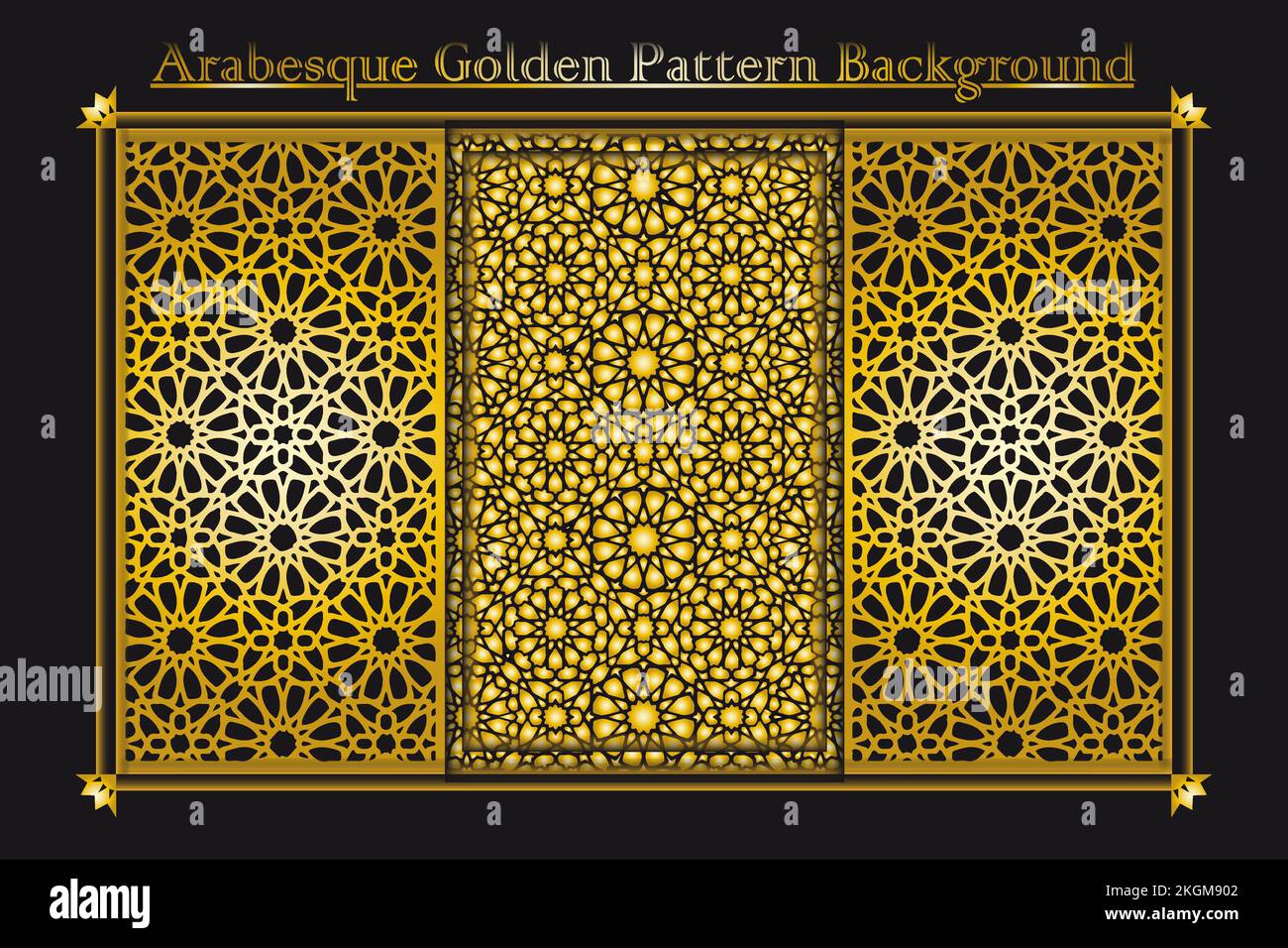 Arabesque golden pattern background collection, Gold Luxury background ...