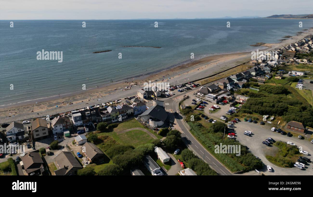 An aerial view of the sea front in Wales Stock Photo - Alamy