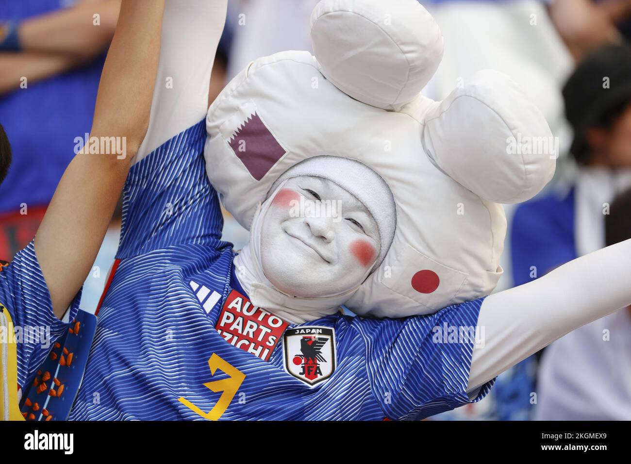 Doha, Qatar. 23rd Nov, 2022. A supporter of Japan cheers ahead of a ...