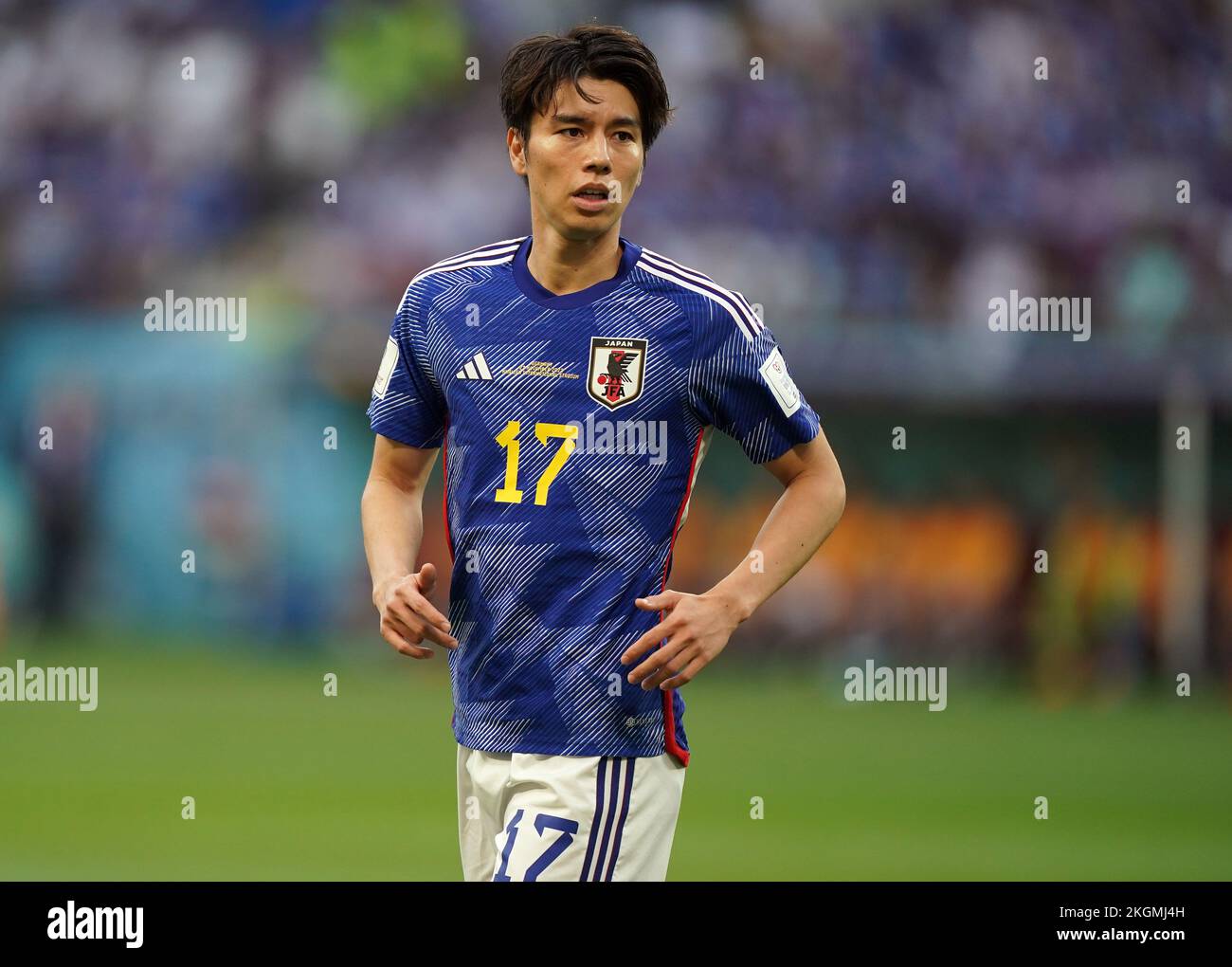 Japan's Ao Tanaka during the FIFA World Cup Group E match at the Khalifa International Stadium ...