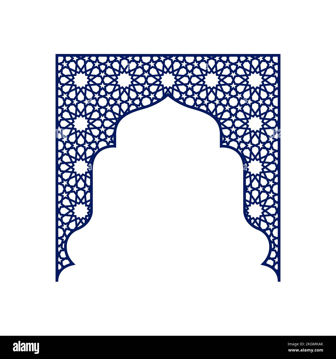Oriental arch in silhouette style for laser cutting, printing and ...