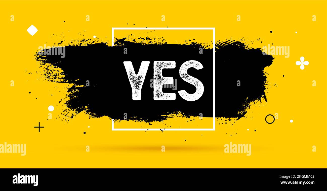 Yes. Banner, speech bubble, poster and sticker concept, geometric style ...