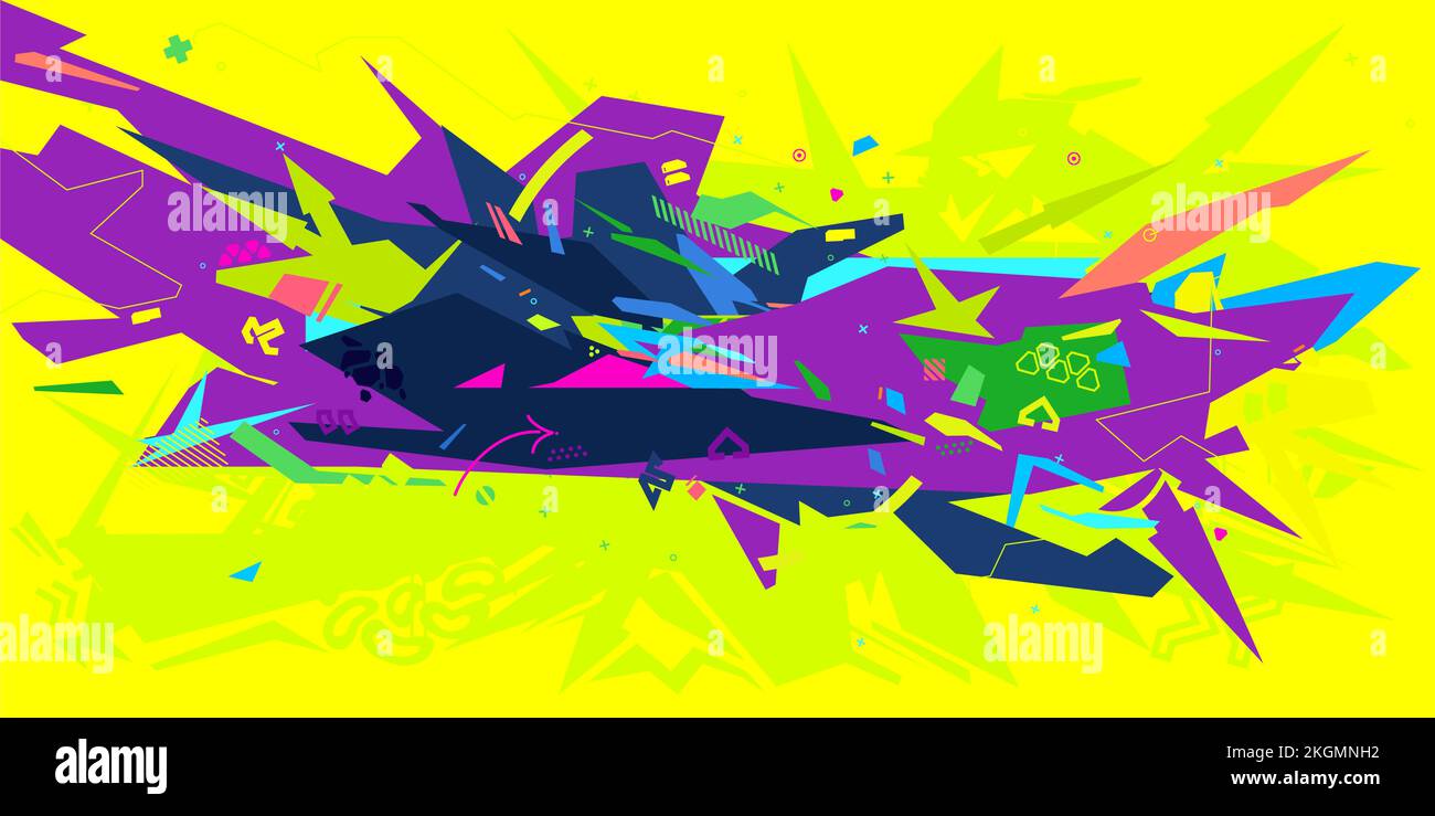 Futuristic Metaverse Cyberpunk Style Colorful Abstract Urban Street Art ...