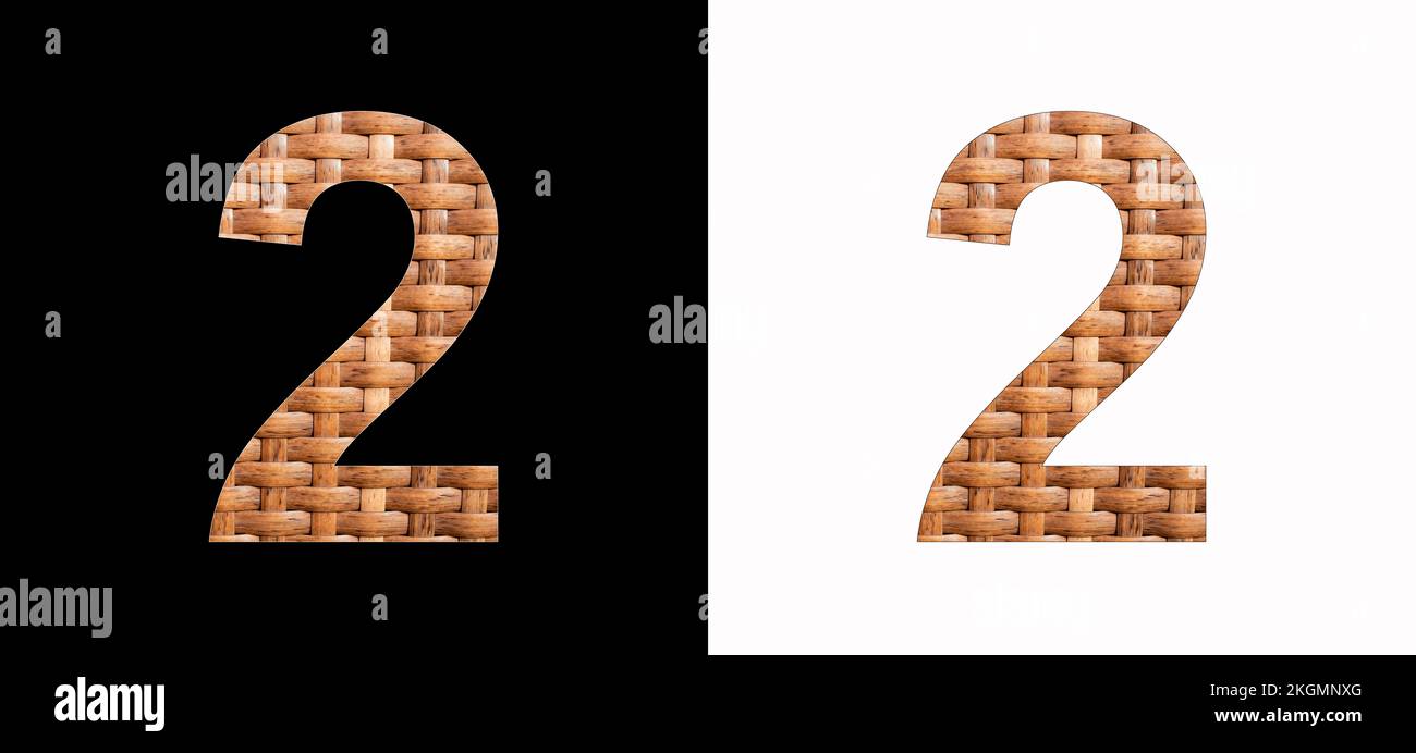 Number 2 (two) - Natural rattan background Stock Photo - Alamy