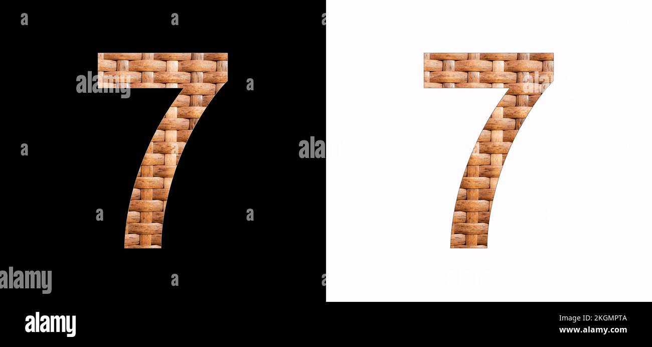 Number seven (7) - Natural rattan background Stock Photo - Alamy