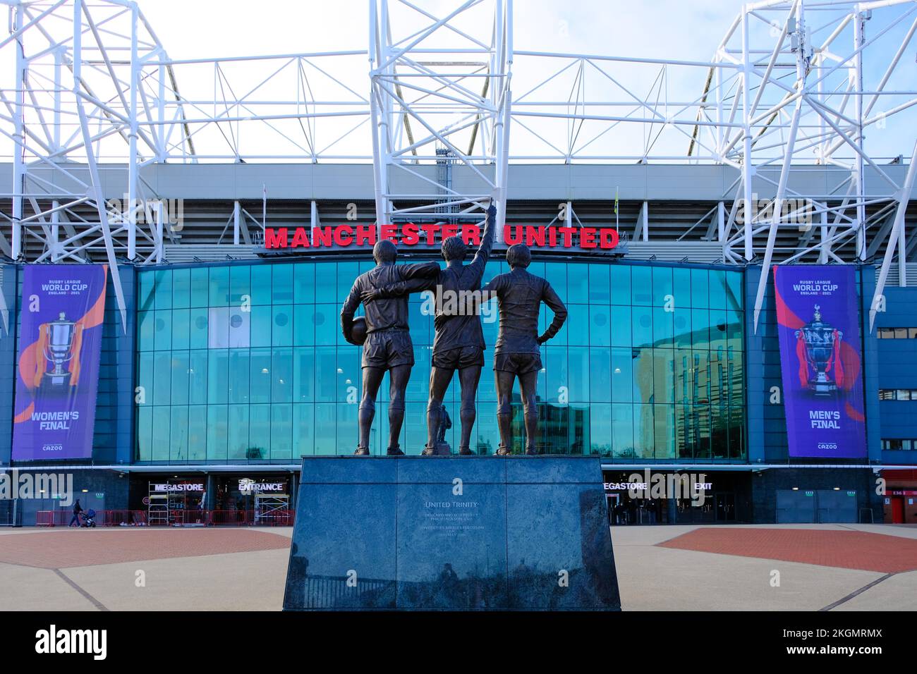 Trinity Statue of George Best, Bobby Charlton, and Denis Law outside of ...