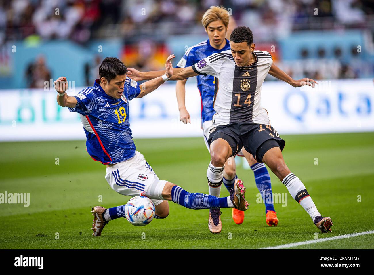 Doha, Qatar, November 23, 2022, DOHA, QATAR: GERMANY V JAPAN NZ JAMAL MUSIALA FOTOKI HIROKI ...