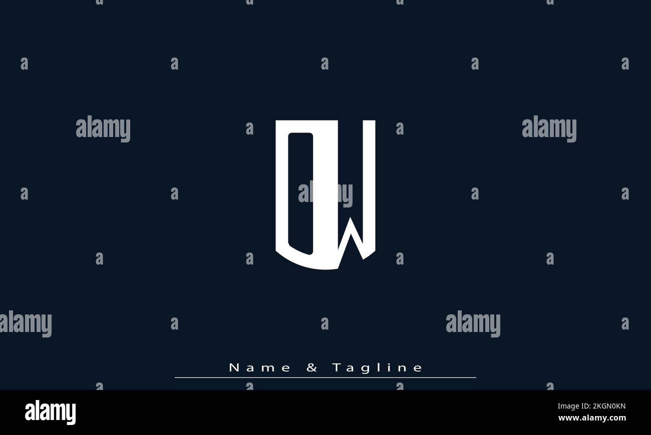 Alphabet letters Initials Monogram logo OW , WO Stock Vector Image ...