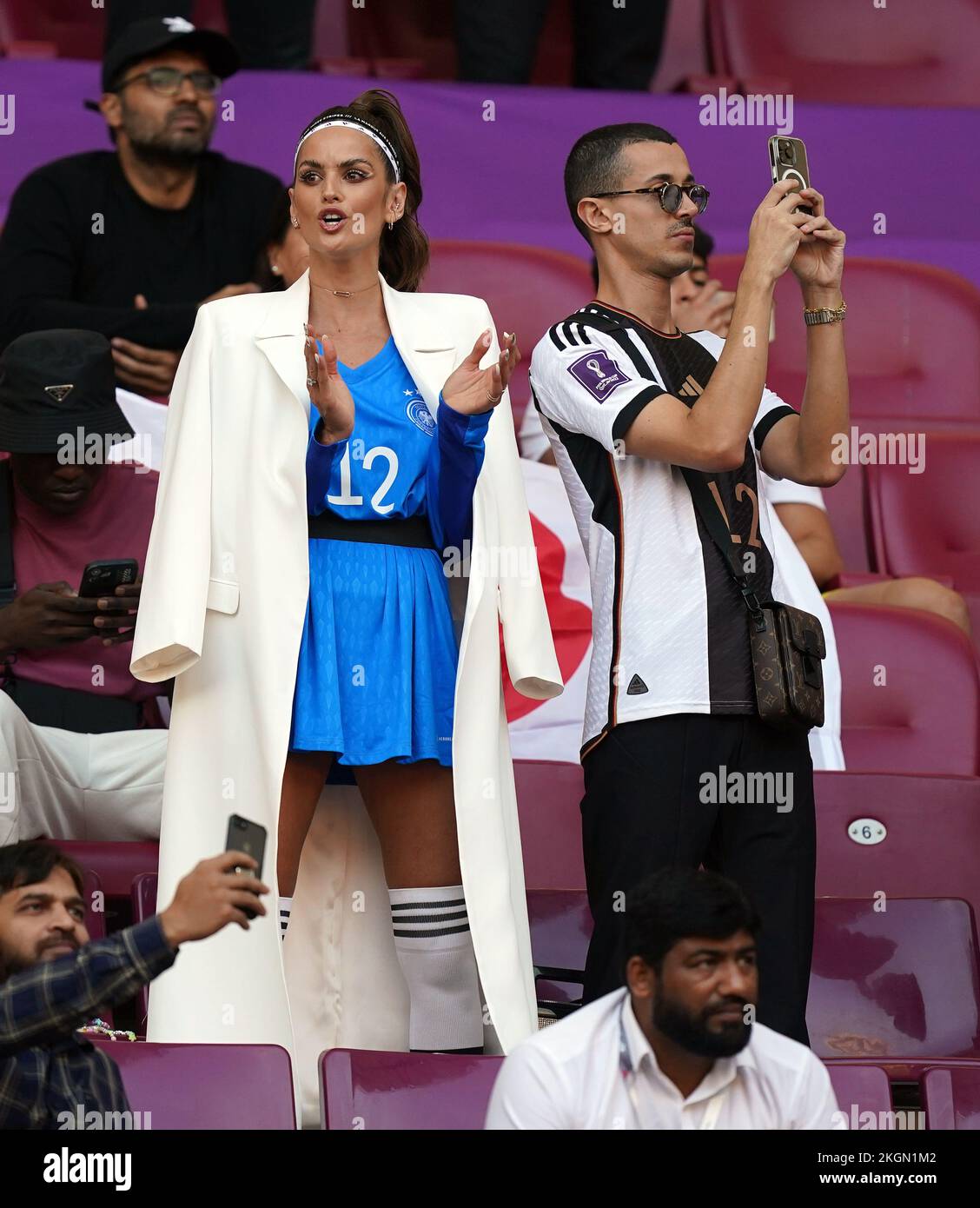 Izabel Goulart, partner of Germany goalkeeper Kevin Trapp in the stands ...