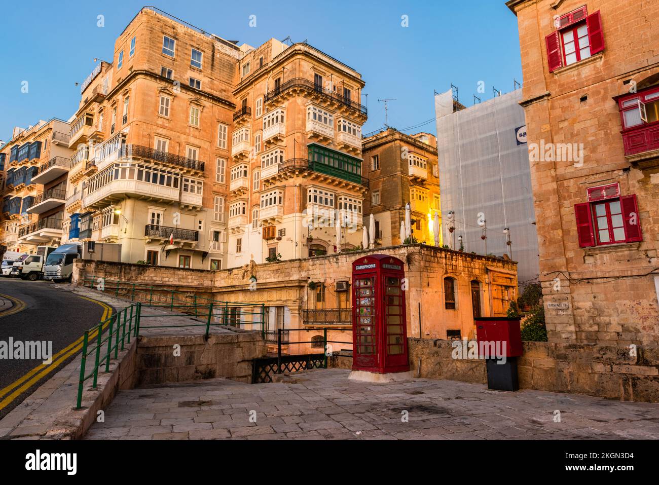 Valletta, Malta - The traditional maltese houses with balconies and ...