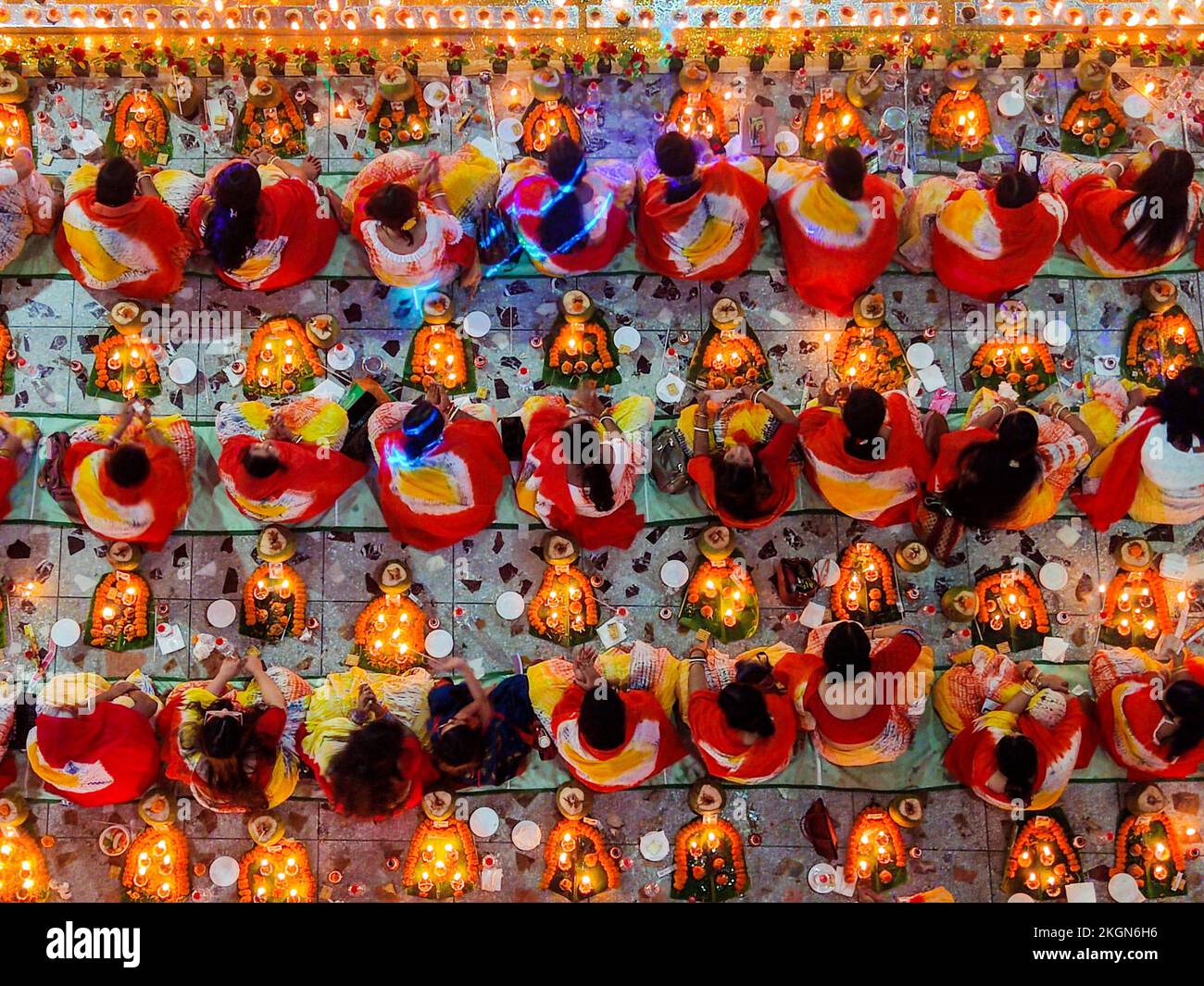 Baradi, Bangladesh, 23/11/2022, Bangladeshi Hindu devotees sit with ...