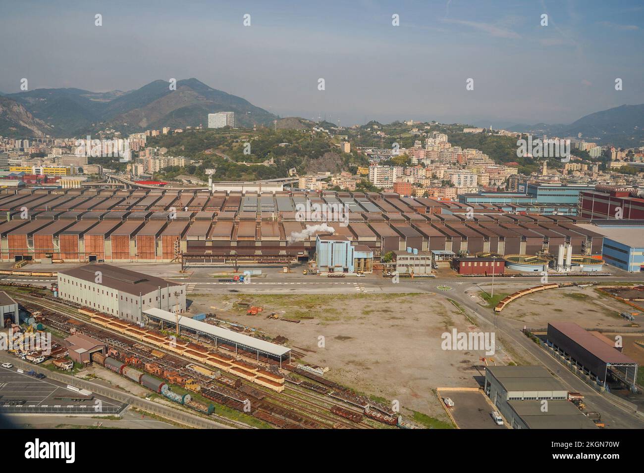 GENOA, ITALY - OCTOBER 24 2022 - The harbor while landing at the ...
