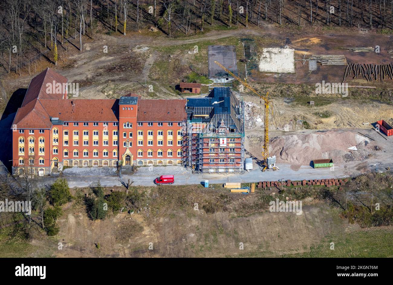 Former monastery oeventrop new building after roof truss fire hi-res ...