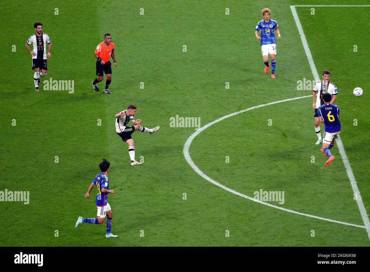 Germany's Joshua Kimmich shoots during the FIFA World Cup Group E match ...