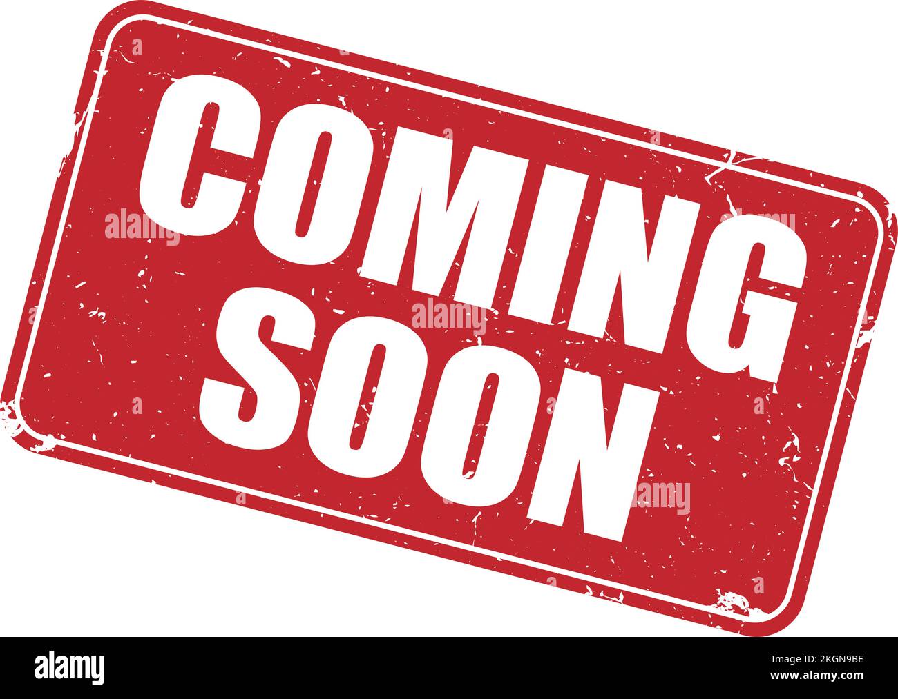 red grungy COMING SOON stamp or label isolated on white, vector ...