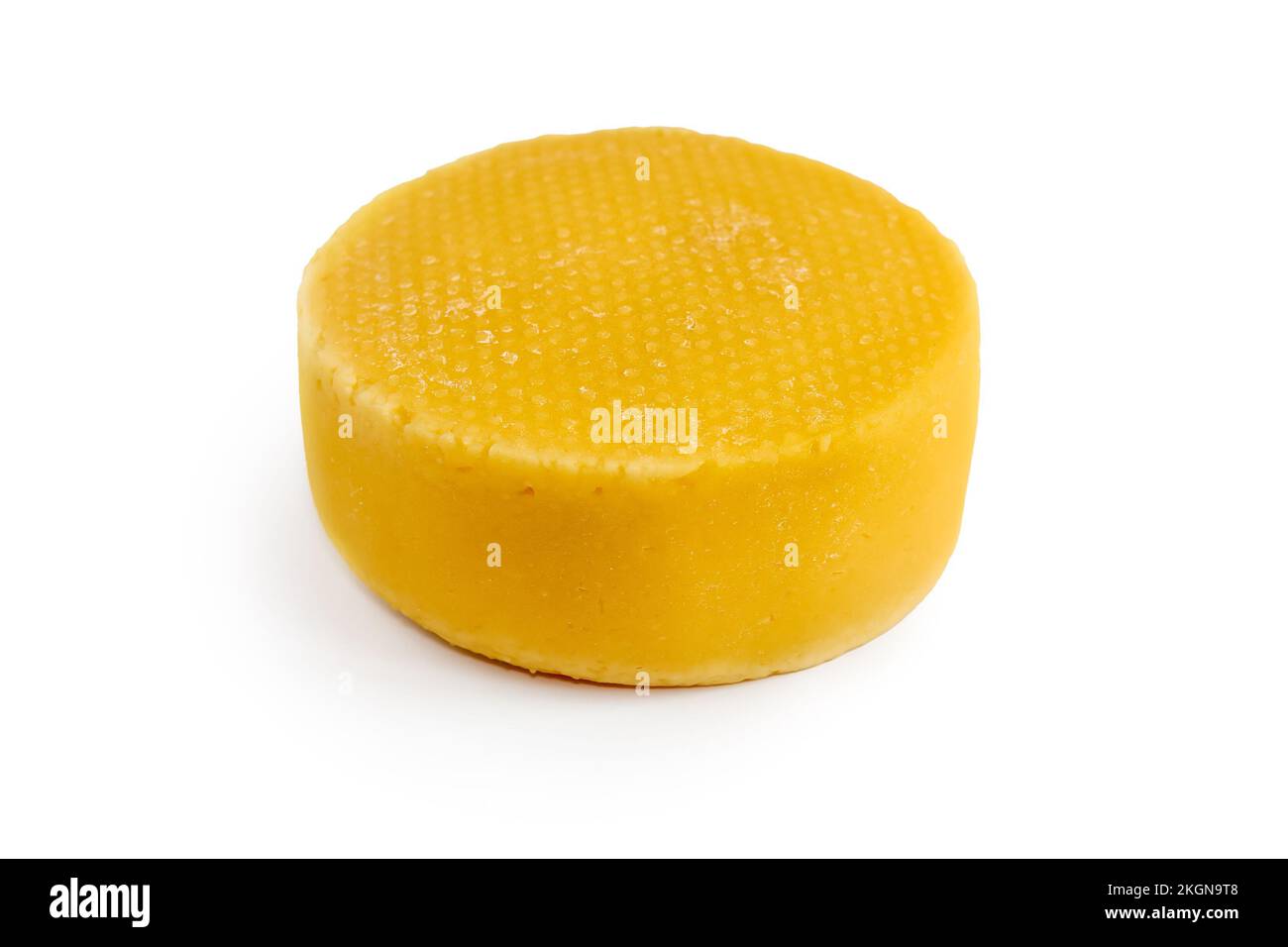 Cheese - yellow round cheese isolated on white background Stock Photo ...