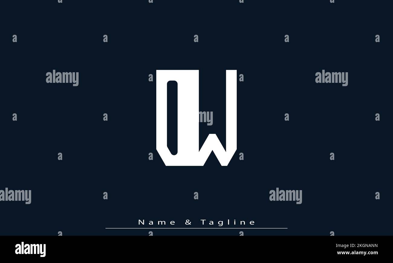 Alphabet letters Initials Monogram logo OW , WO Stock Vector Image ...