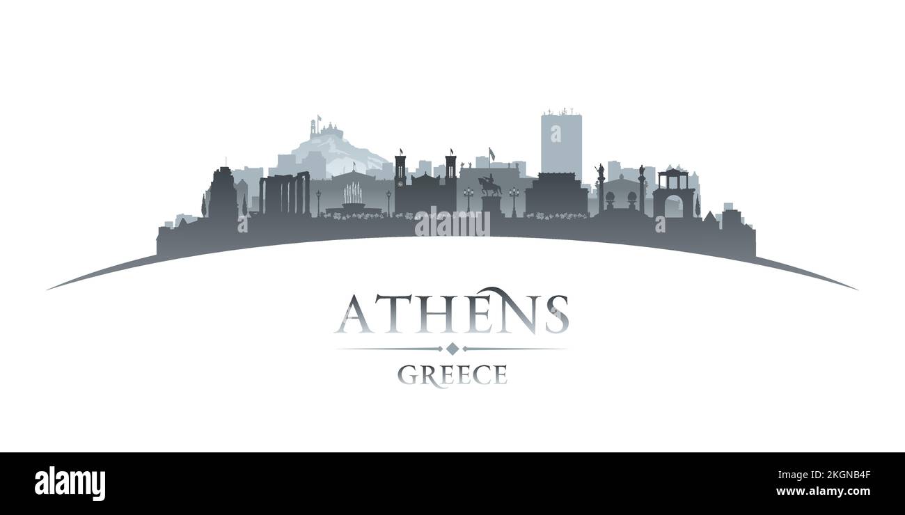 Athens Greece city skyline silhouette. Vector illustration Stock Vector ...