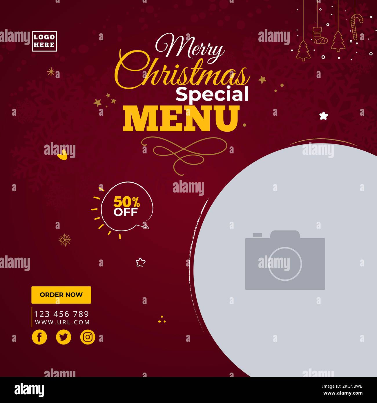 Christmas ad banner, restaurant Social media ad banner for Christmas ...