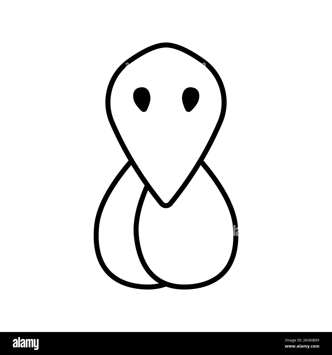 Vector flat outline chicken rooster nose beak isolated on white ...