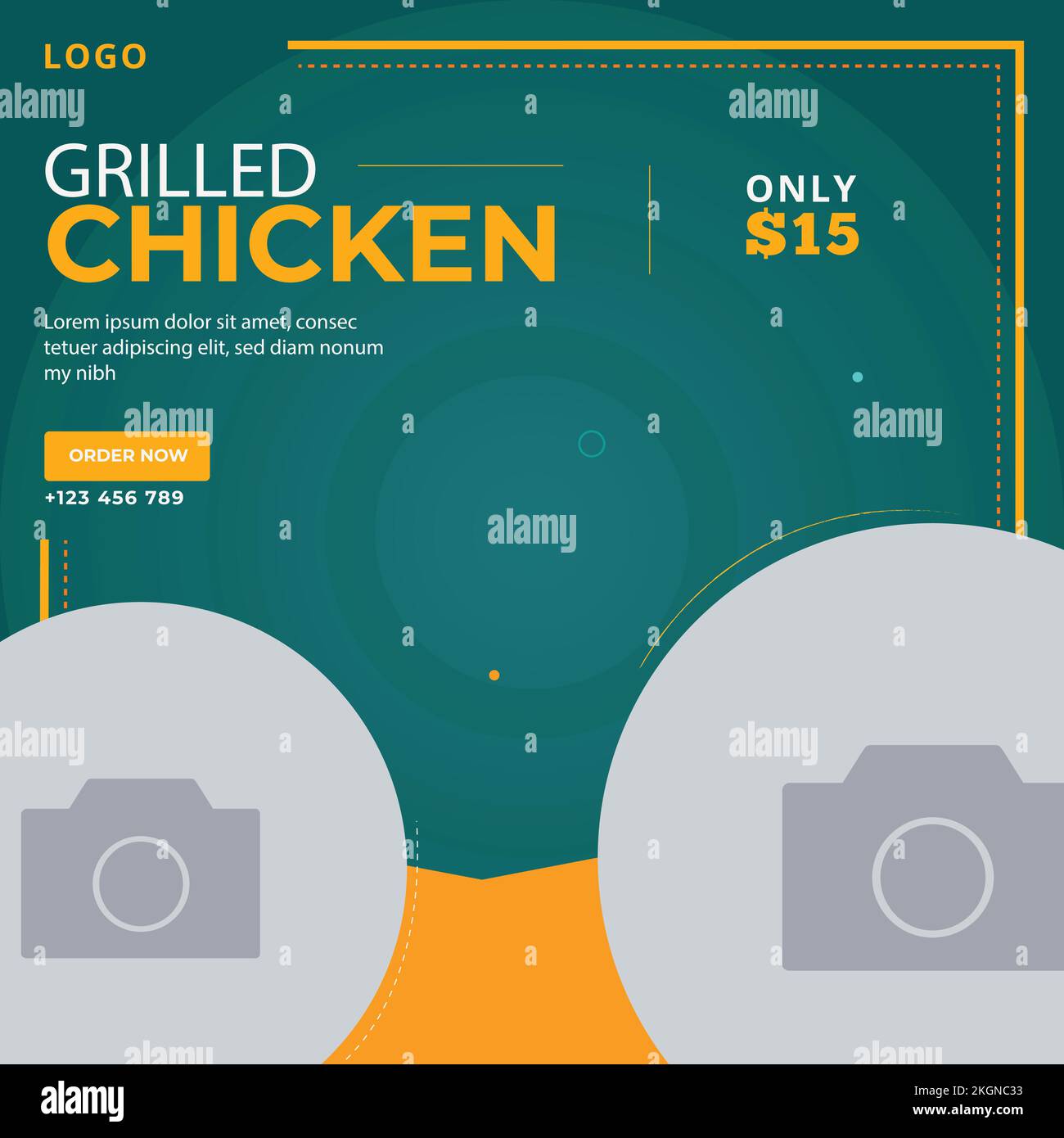 Restaurant offer menu card design with green and yellow color Stock ...