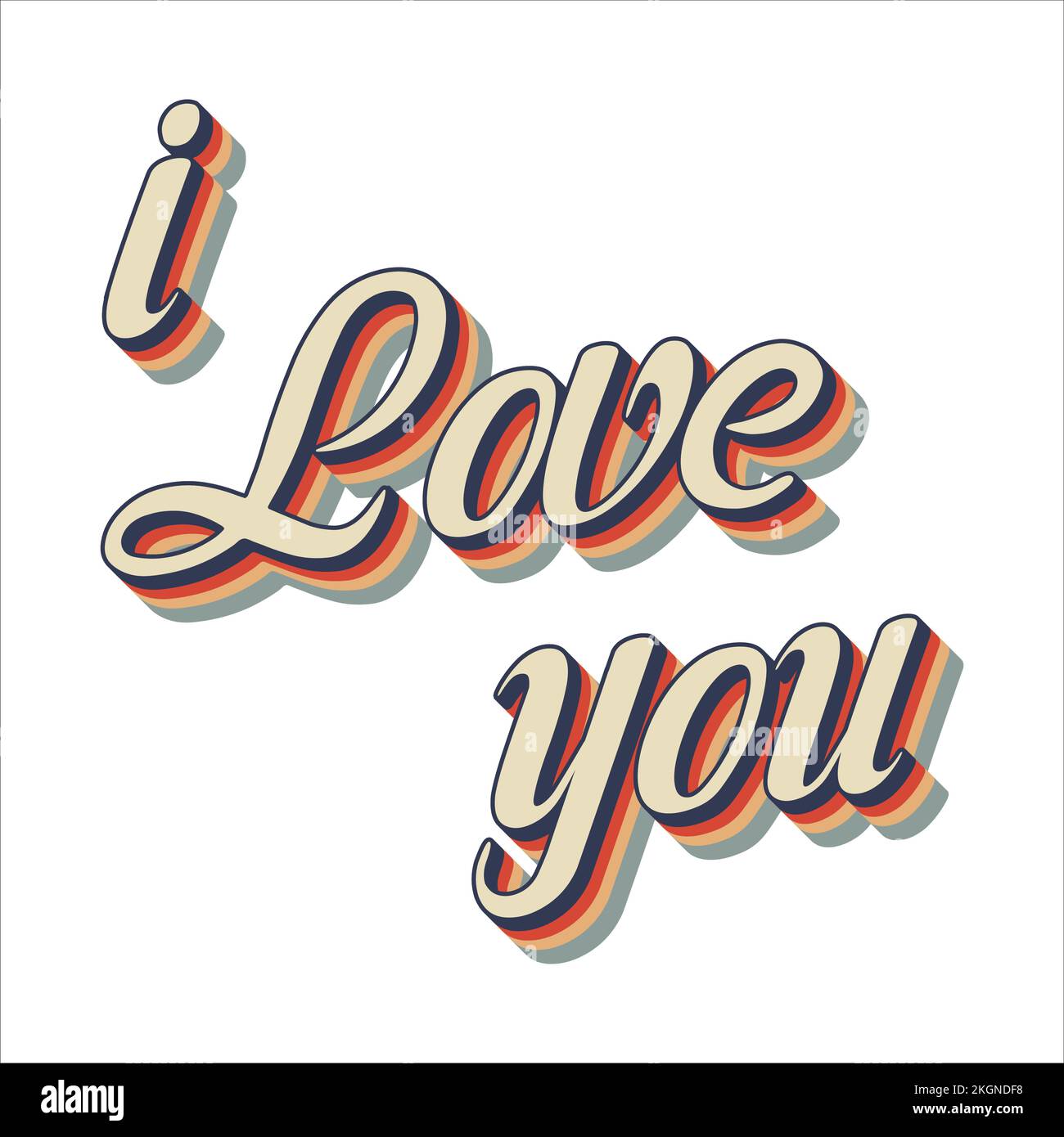 I love You 3D Illustration, I love You in 3d text Stock Vector Image ...