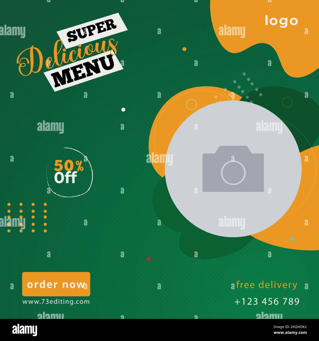 Restaurant offer menu card design with green and yellow color Stock ...