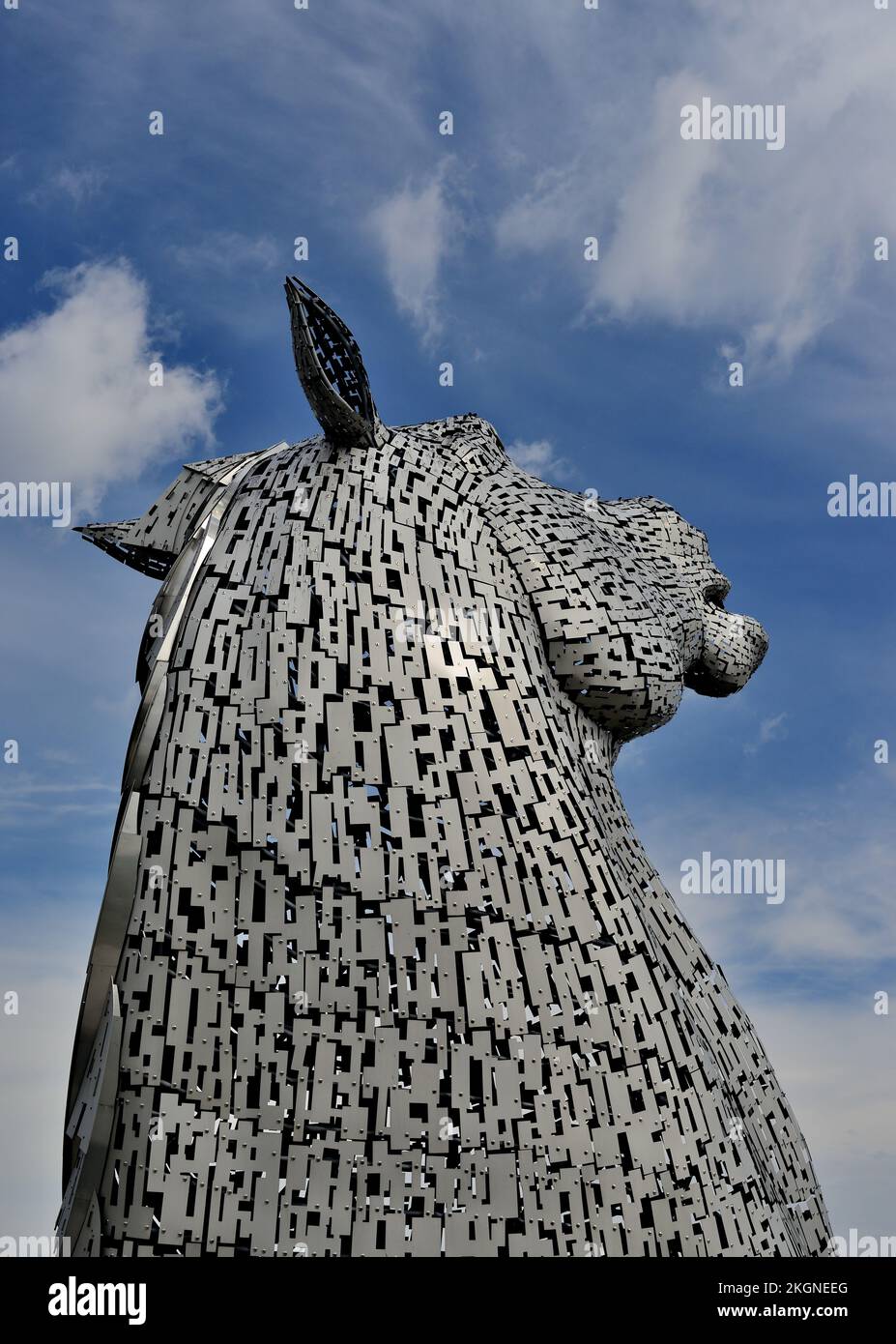 Baron, one of the Kelpies at The Helix country park, Falkirk, Scotland ...
